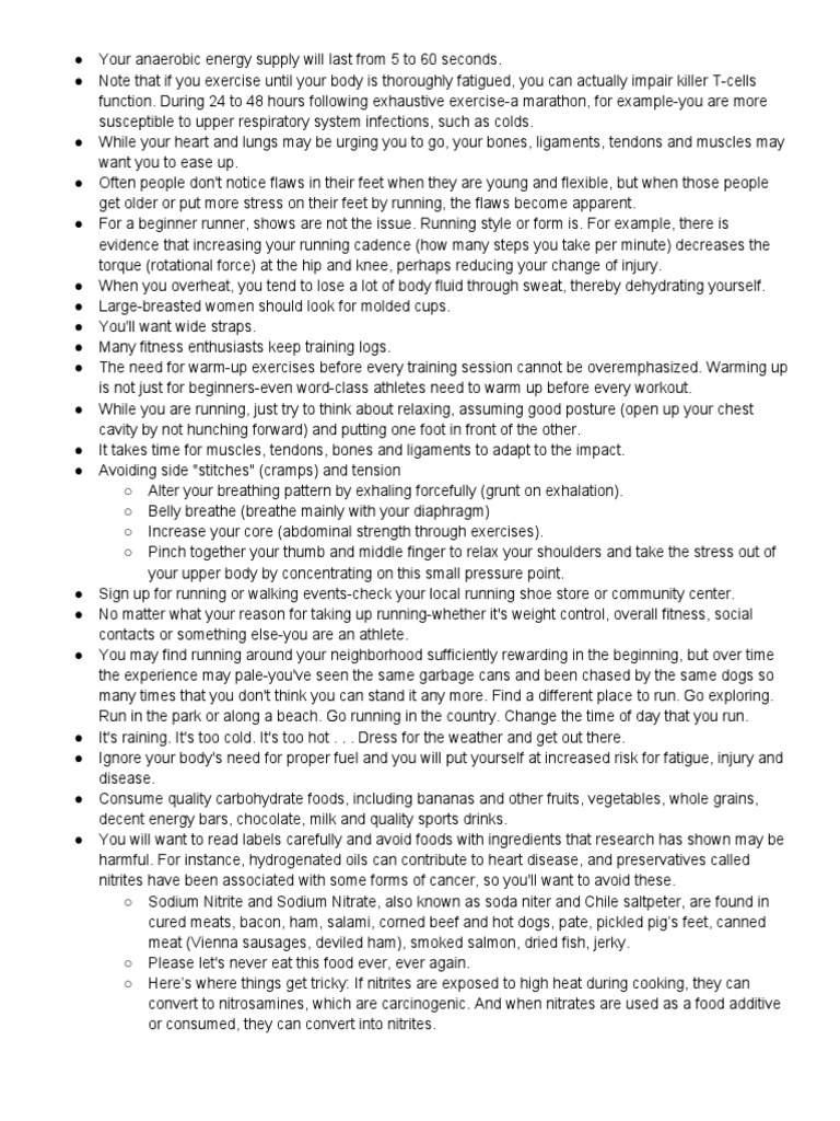 Book Notes: Runner's Handbook | PDF | Running | Foods
