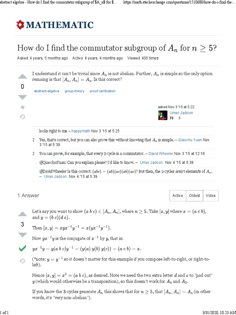 Ge 5$ - Mathematics Stack Exchange | PDF | Representation Theory | Space