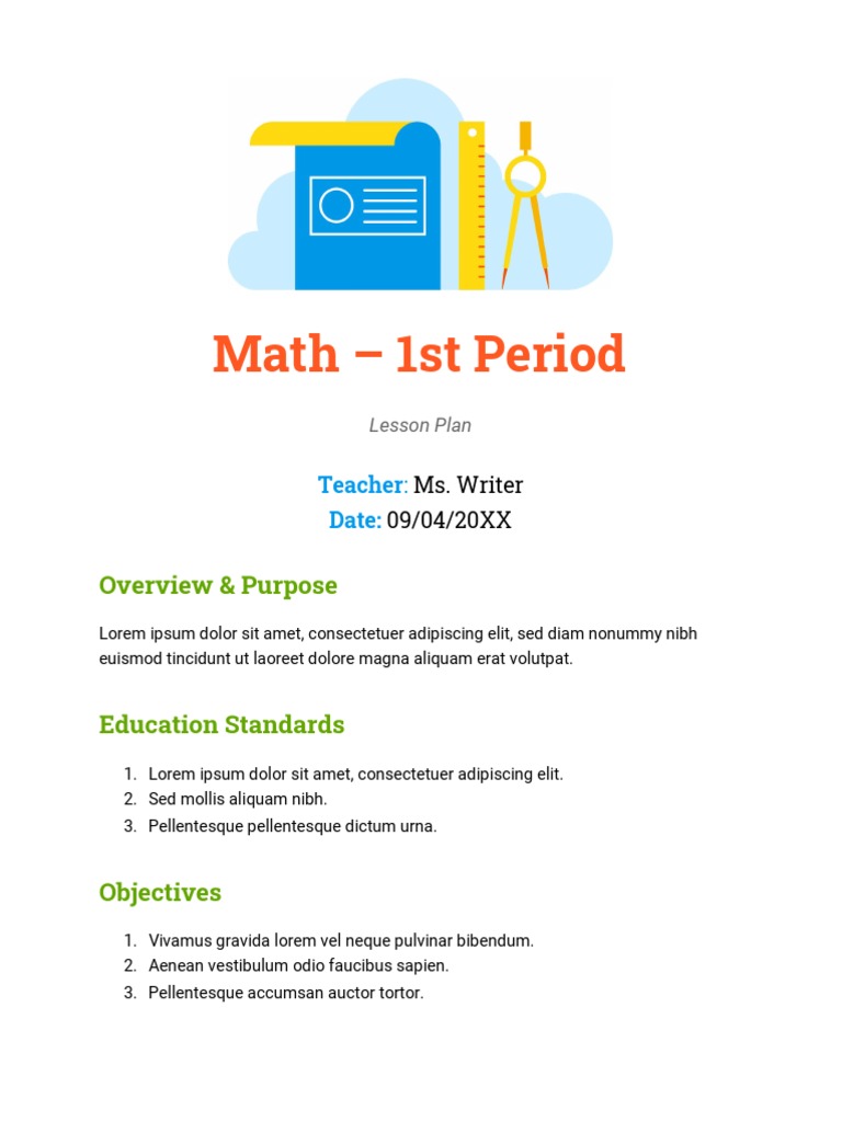 Math - 1st Period: Overview & Purpose | PDF