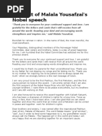 Malala - UN Speech | PDF | Malala Yousafzai