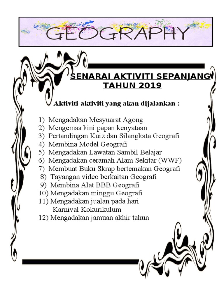 Aktiviti Persatuan Geografi | PDF