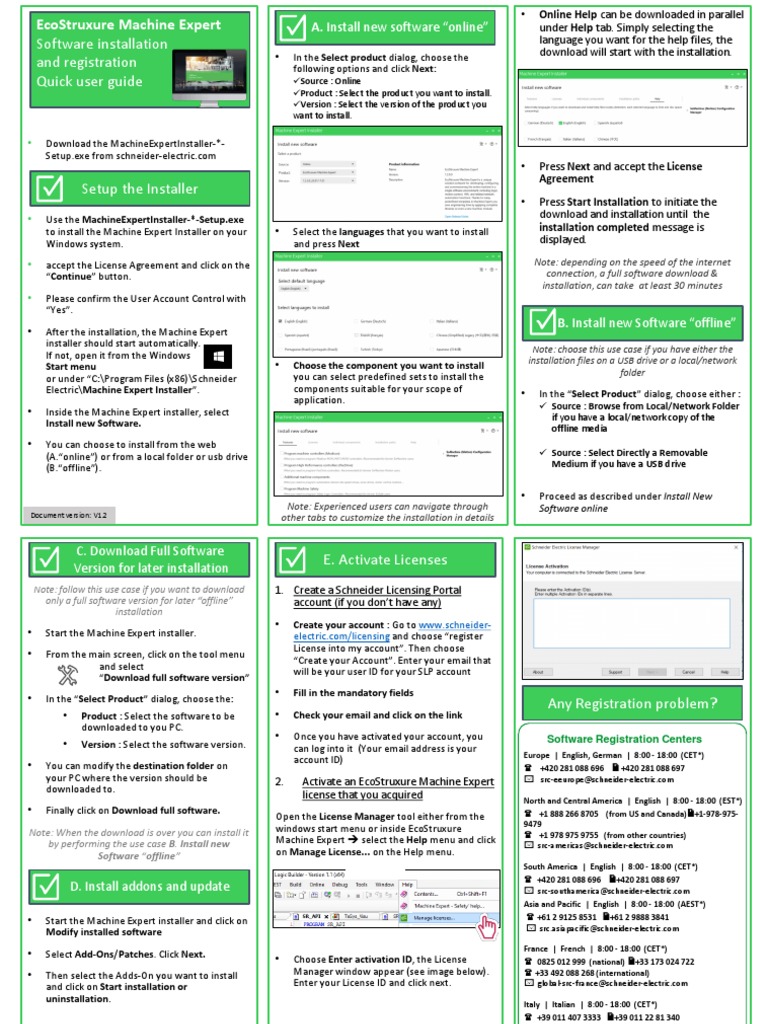 Software Installation and Registration Quick User Guide: Ecostruxure ...
