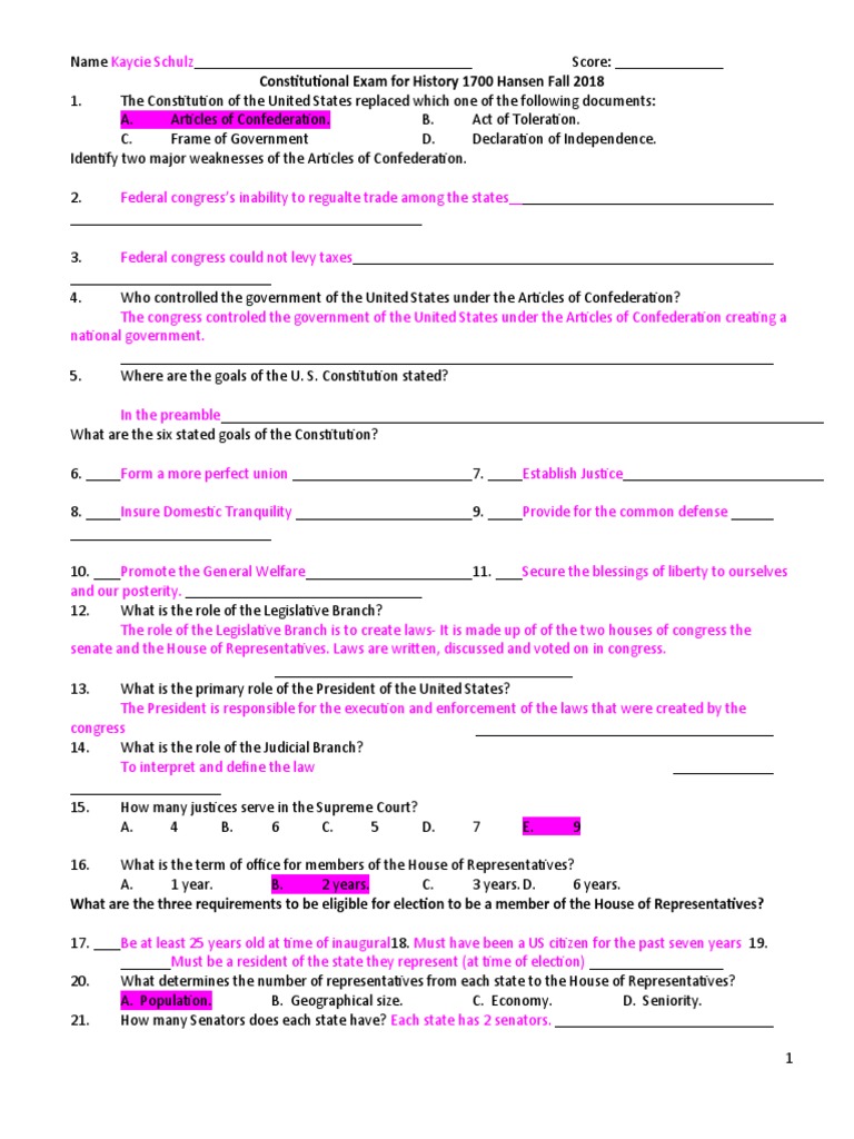 Constitutional Exam | Download Free PDF | Presidents Of The United ...