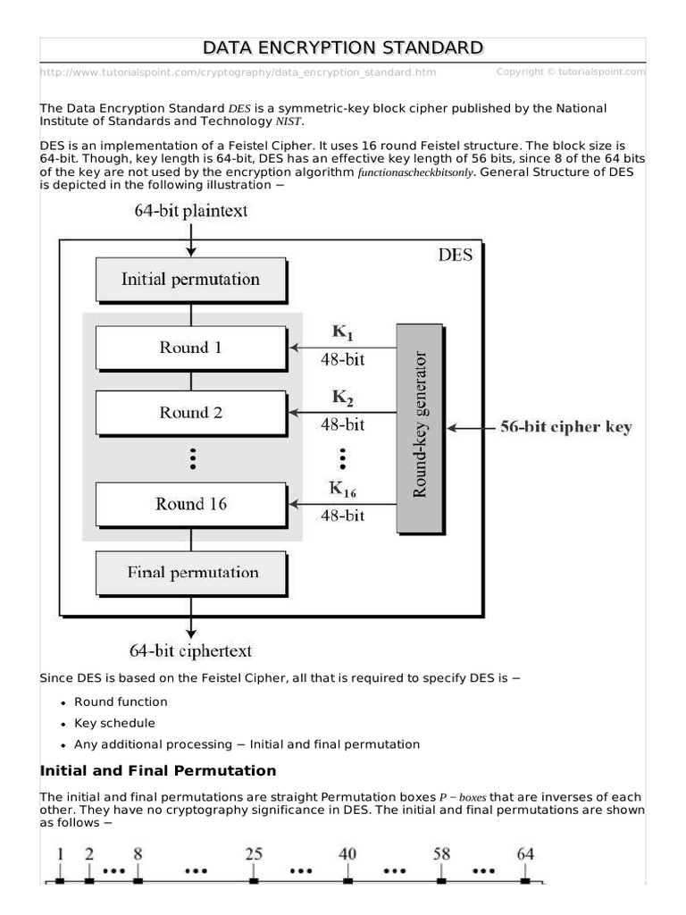 Data Encryption Standard Pdf Pdf Cryptography Security Technology