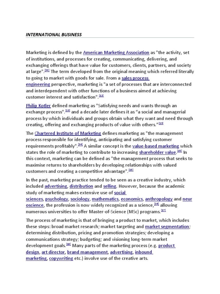 International Business | PDF | Sales | Marketing