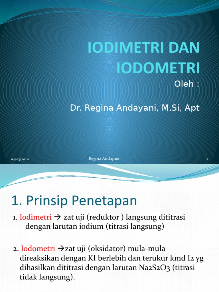 Titrasi Iodimetri Dan Iodometri | PDF