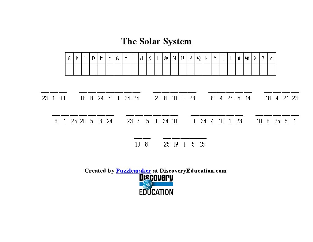 The Solar System Cryptogram Example | PDF | Young Adult