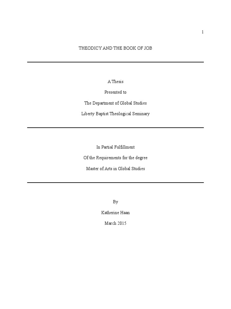 Theodicy in the Book of Job Explained | PDF | Problem Of Evil | Theology