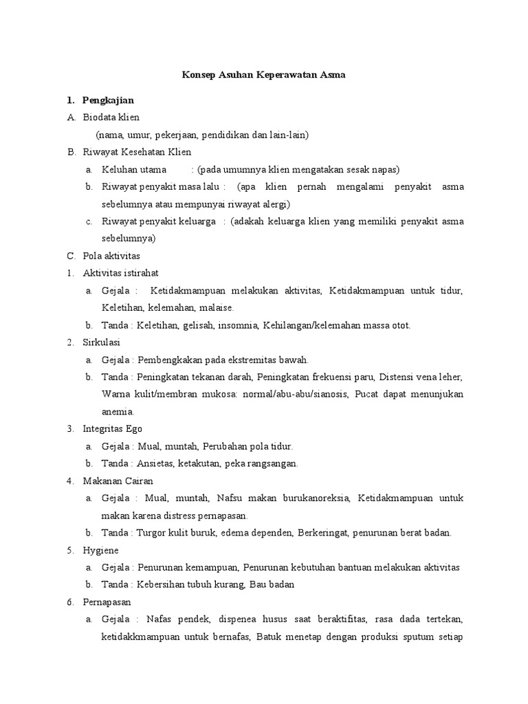 Konsep Asuhan Keperawatan Asma | PDF