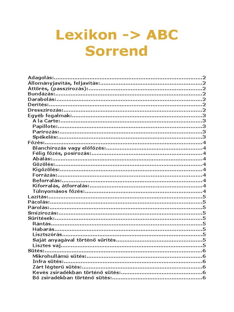Lexikon - ABC Sorrendben | PDF