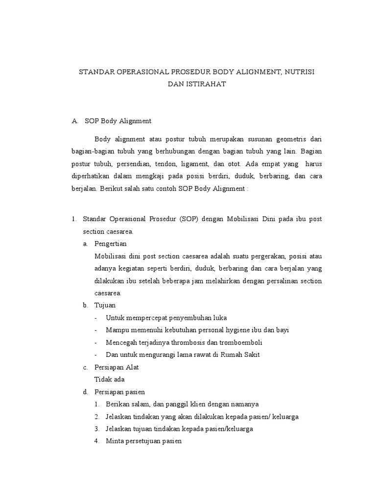 Sop Body Alignment | PDF