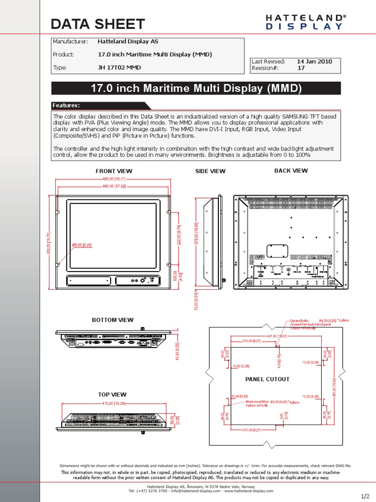 Maritime Multi-Display Data Sheet | PDF | Thin Film Transistor Liquid ...
