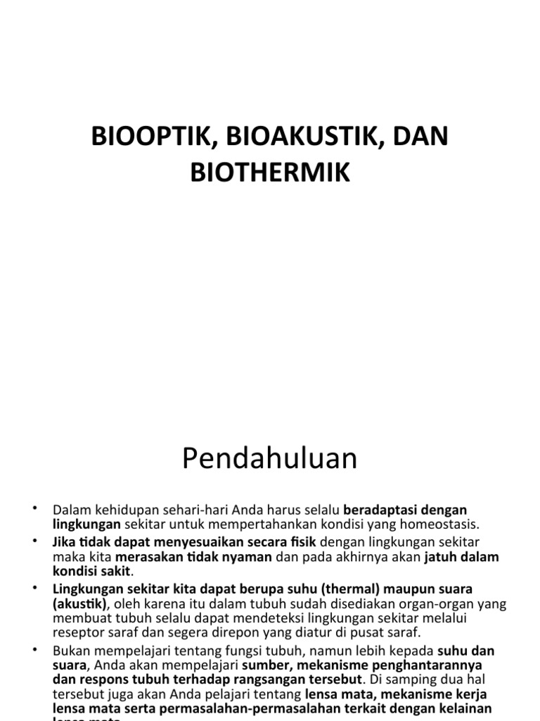 Biooptik Bioakustik Dan Biothermik | PDF