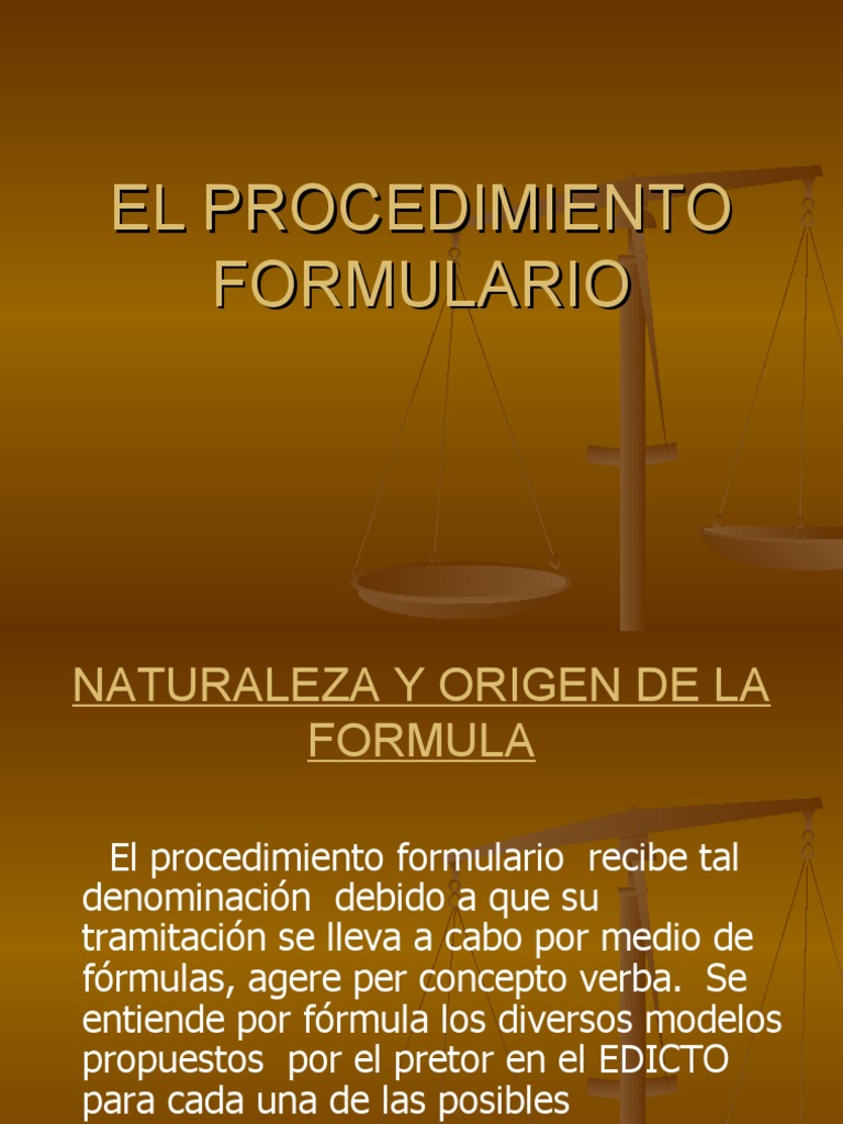 Procedimiento Formulario Romano | PDF | Ley procesal | Juez
