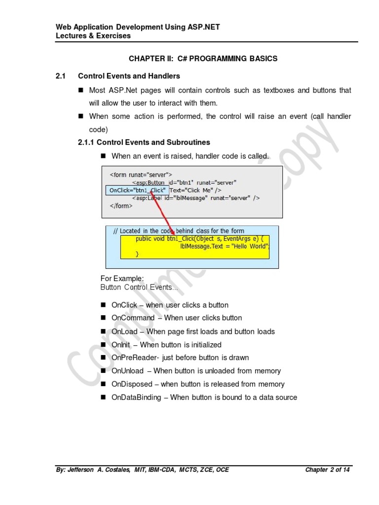 An Introduction To C Programming Basics For Web Application Development Using Aspnet Pdf 8713