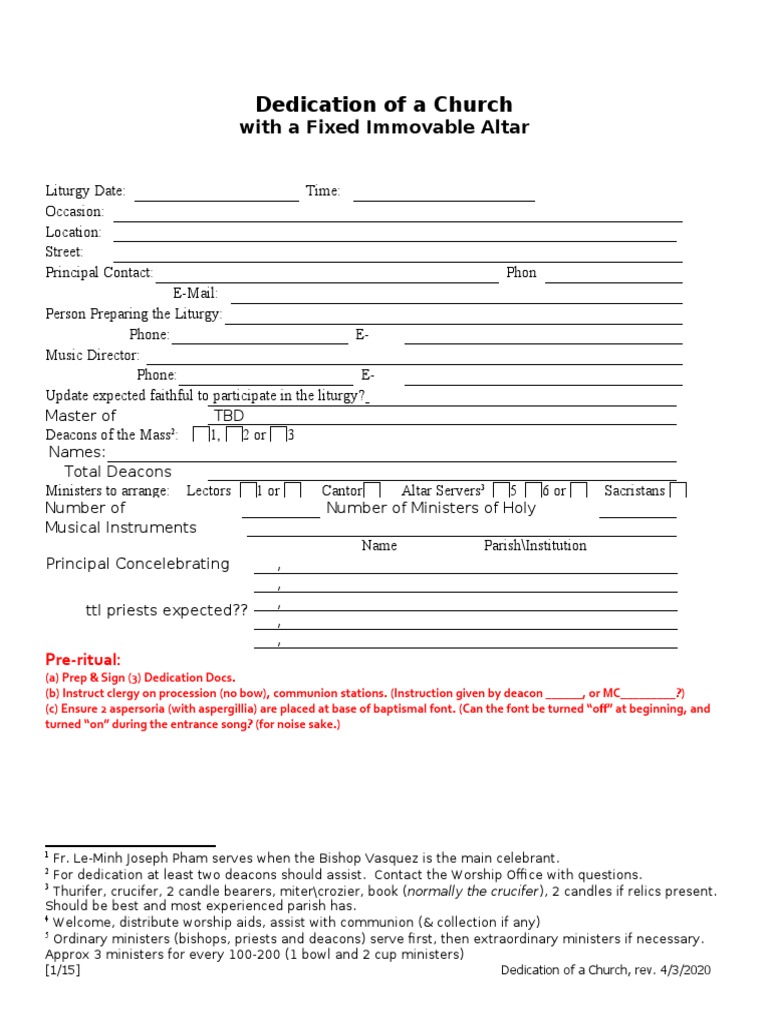 Church Dedication | PDF | Mass (Liturgy) | Altar