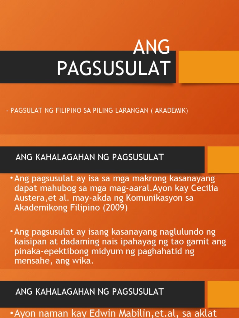 1ang Pagsusulat | PDF