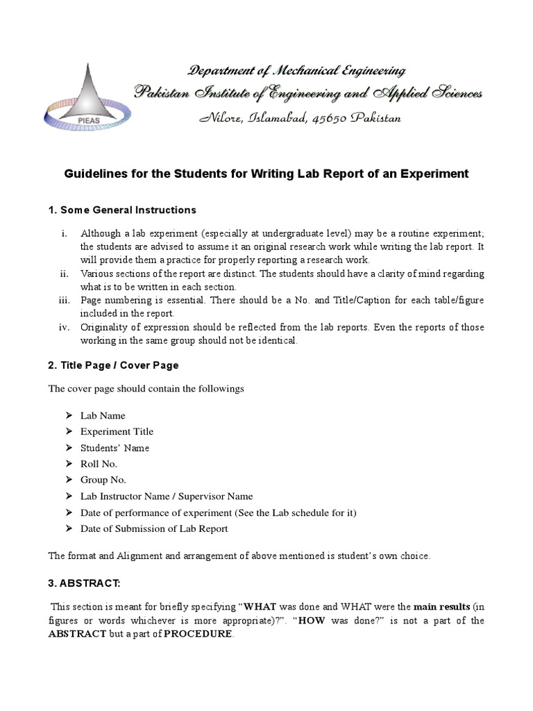 Lab Report Writing Guidelines | PDF | Experiment | Observation