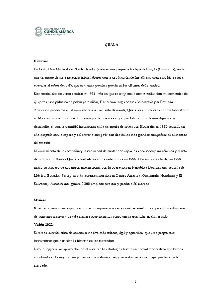 QUALA | PDF | Business | Alimentos