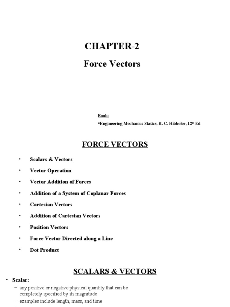 Chapter 2 Force Vectors Pdf Euclidean Vector Cartesian Coordinate System