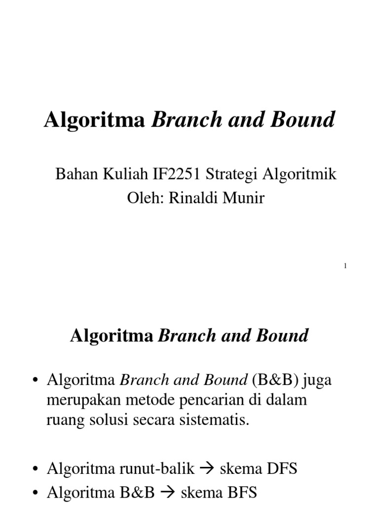 Algoritma Branch and Bound | PDF