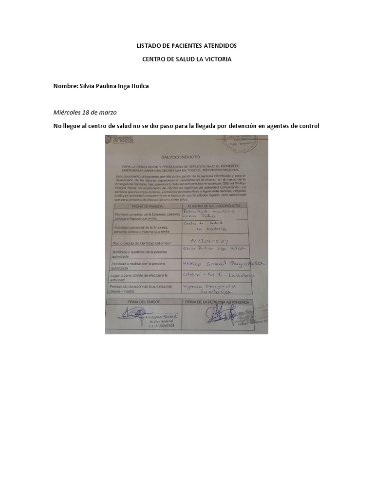 Listado de Pacientes Atendidos | PDF