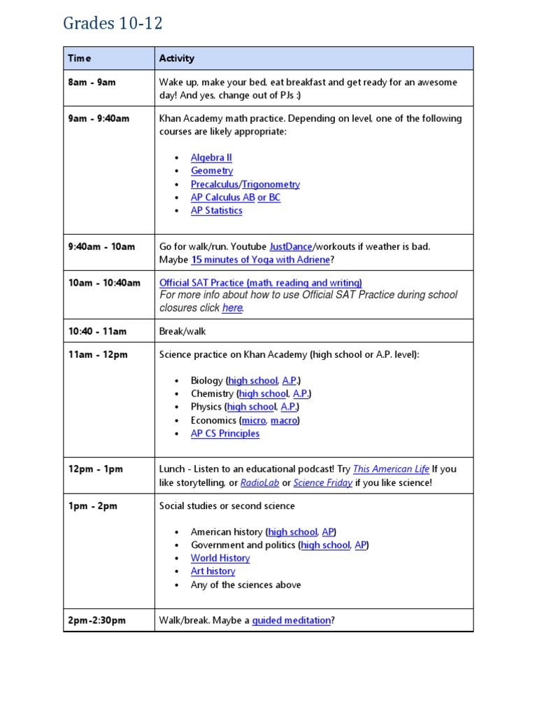 Grades 10-12 | PDF | Advanced Placement | Science