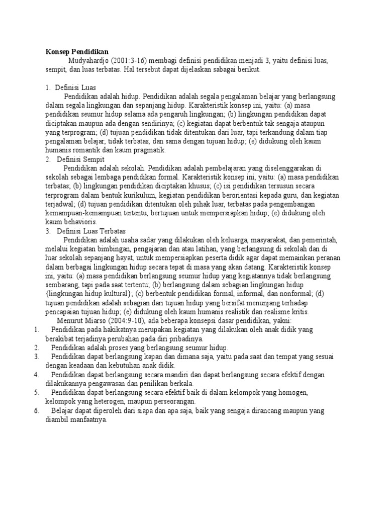 Definisi dan Konsep Pendidikan | PDF