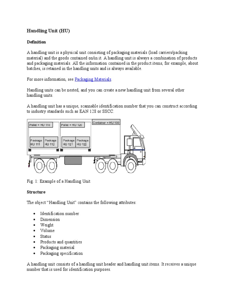 Handling Unit Management | PDF | Packaging And Labeling | Specification ...