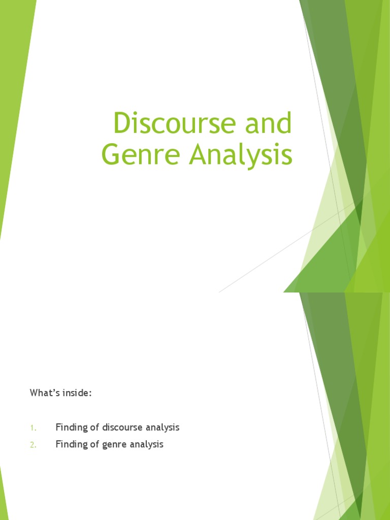 Meeting 6 - Analysis Discourse and Genre | PDF | Genre | Epistemology