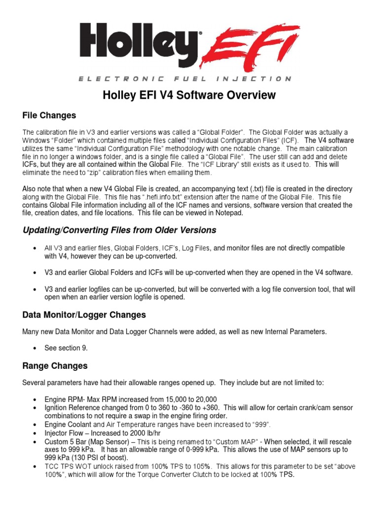 V4 Software Overview | PDF | Fuel Injection | Computer File