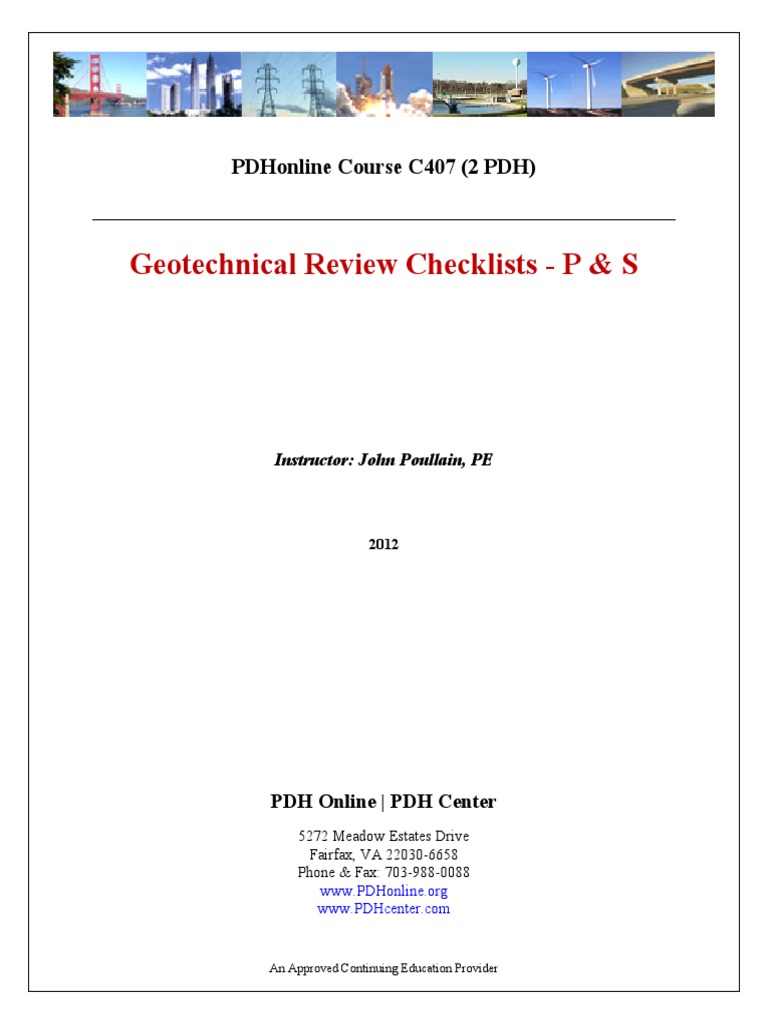 Geotechnical Review Checklists | PDF | Geotechnical Engineering | Deep ...