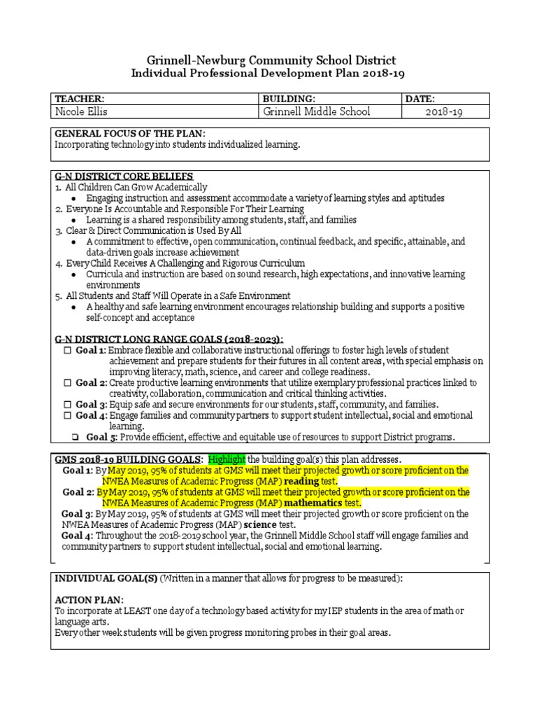 Ipdp 18-19 | PDF | Goal | Learning