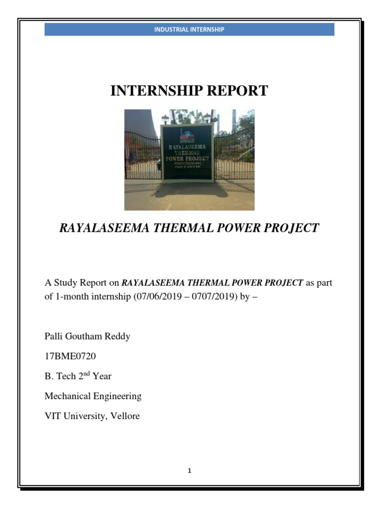 Internship Report | PDF | Boiler | Furnace