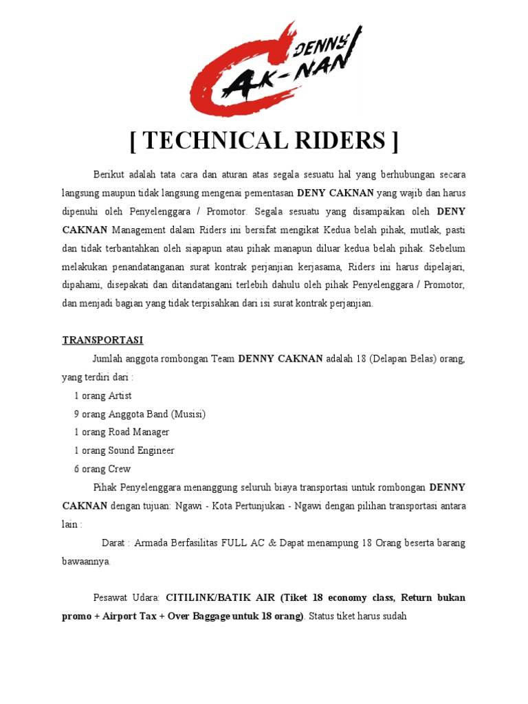 Technical Riders 2019-1 | PDF