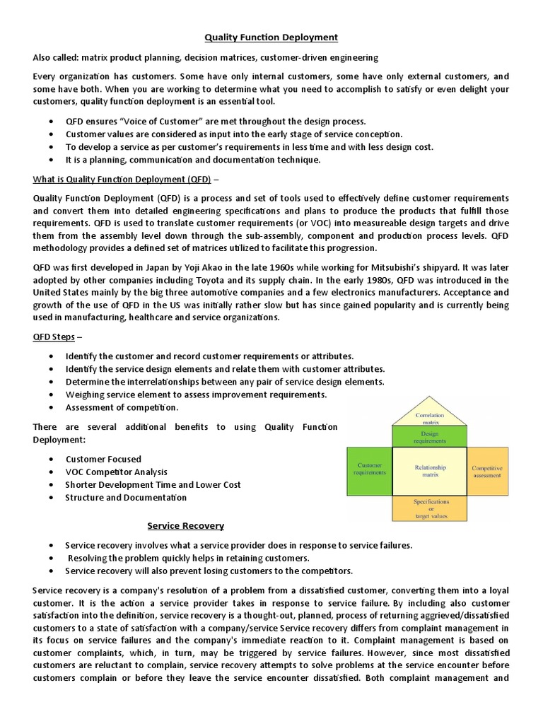 Quality Function Deployment | PDF | Innovation | Economies