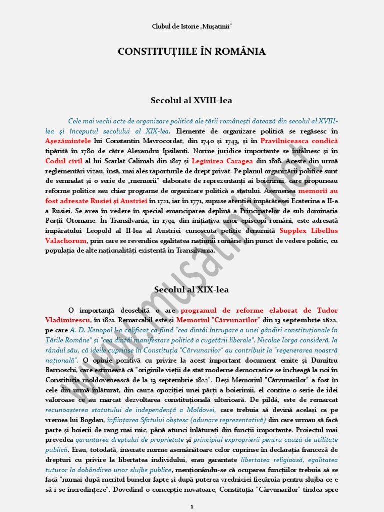 Constitutiile Romaniei | PDF