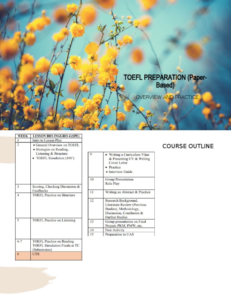 Toefl Preparation (Paper-Based) : Overview and Practice | PDF