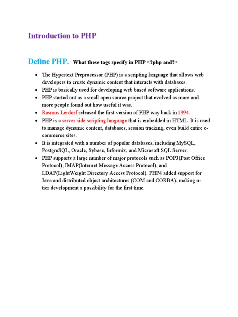 PHP UNIT 01-Notes PDF | PDF | Parameter (Computer Programming) | Php PHP UNIT 01-Notes PDF | PDF | Parameter (Computer Programming) | Php