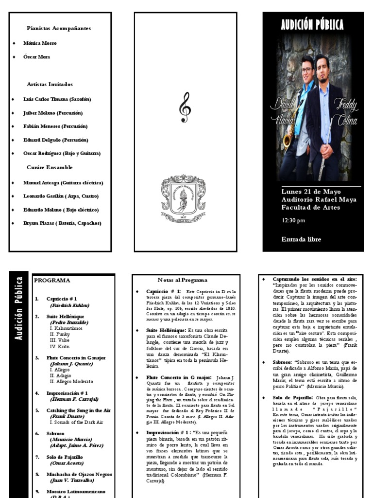 Programa de Mano (Final) | PDF | Música clásica | Instrumentos musicales