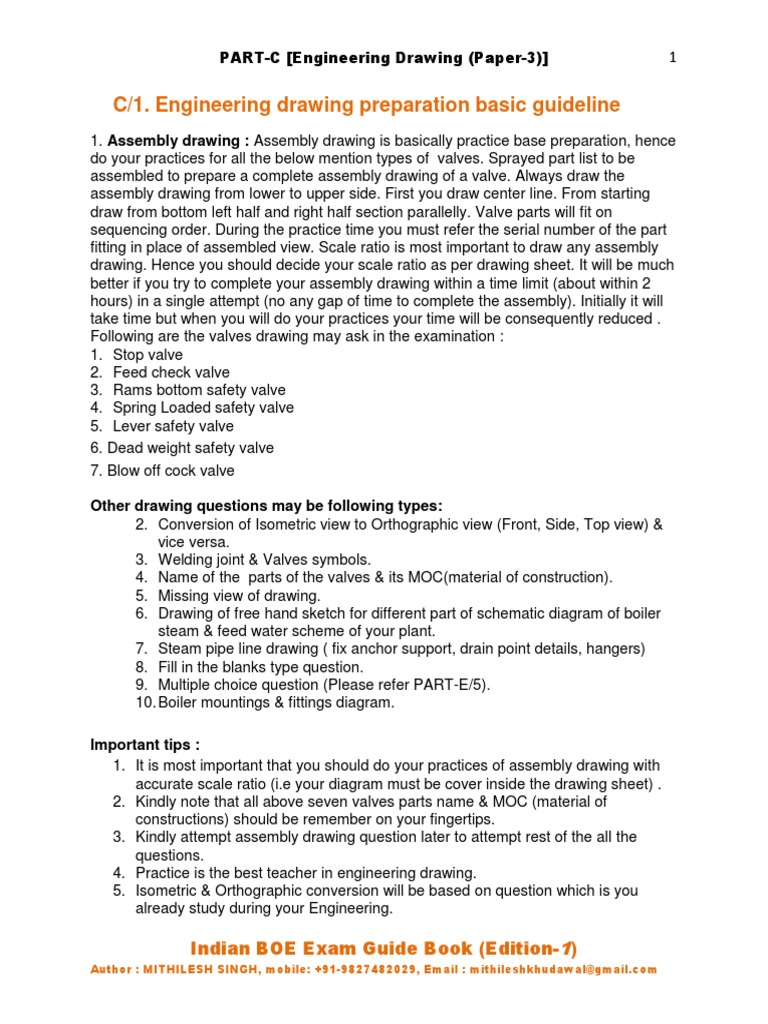 PART-C (Engineering Drawing (Paper-3) ) | Download Free PDF | Boiler ...