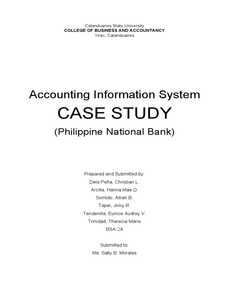 Case Study: Accounting Information System | PDF | Banking | Financial ...