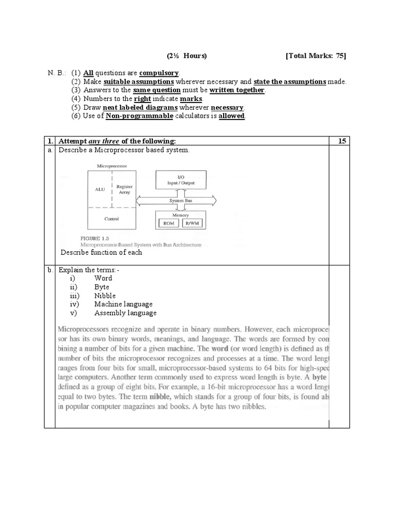 Microprocessor and Architecture Solution PDF | PDF | Integer (Computer Science) | Cpu Cache