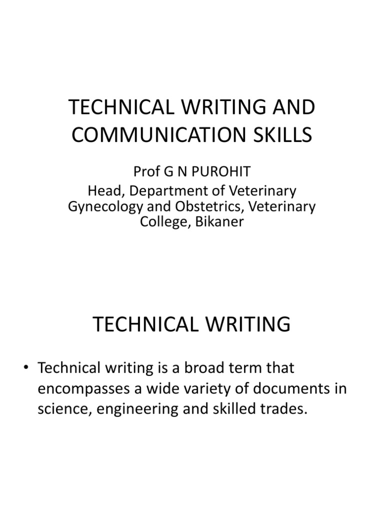 Technical Writing and Communication Skills | PDF | Veterinary Medicine ...
