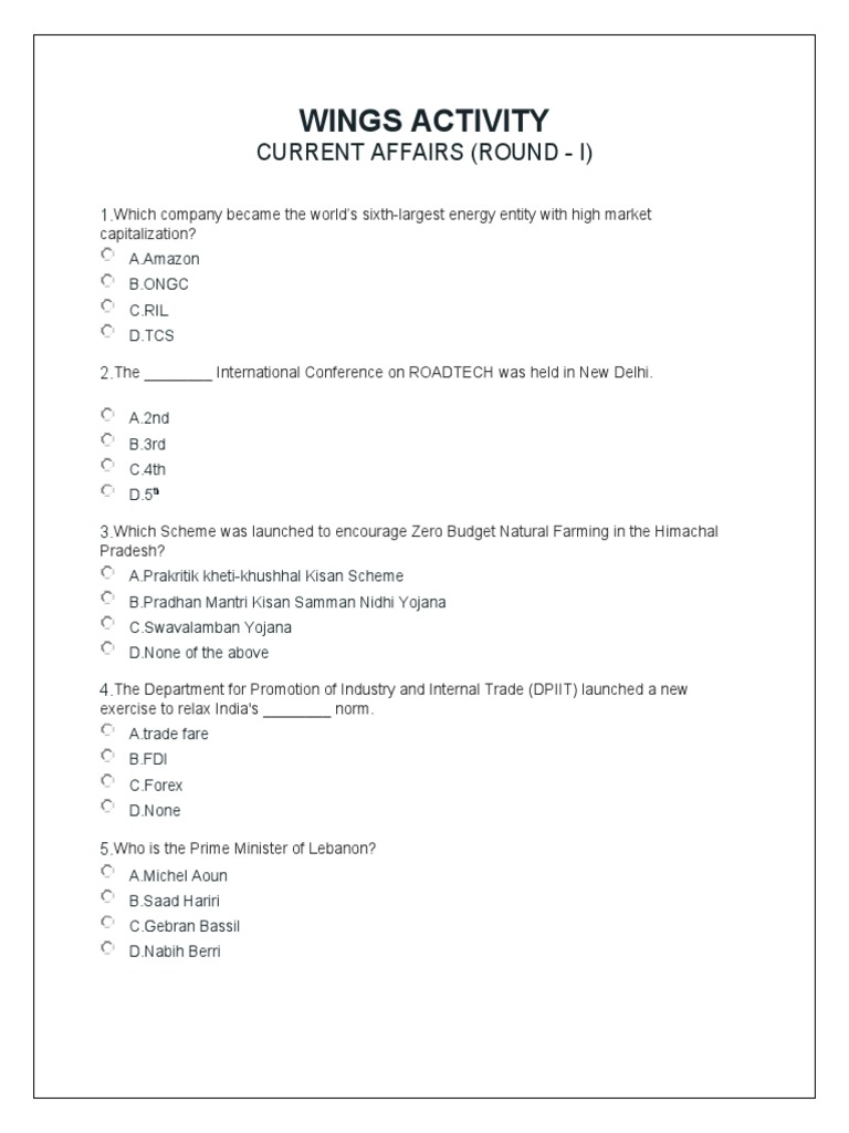 Wings Activity 1 | Download Free PDF | Business