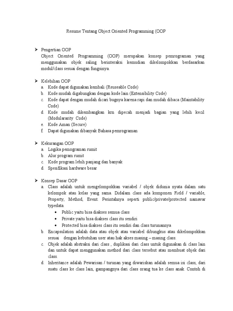 Resume OOP | PDF