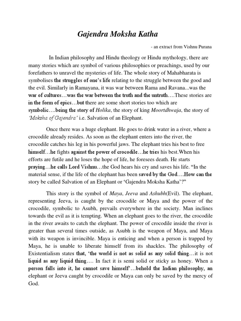 Gajendra Moksha: A Path to Salvation | PDF | Moksha | Indian Religions