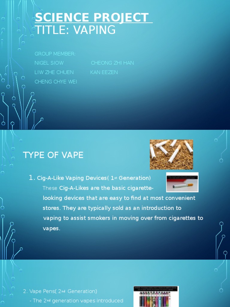 Title: Vaping: Science Project | PDF | Electronic Cigarette | Tobacco