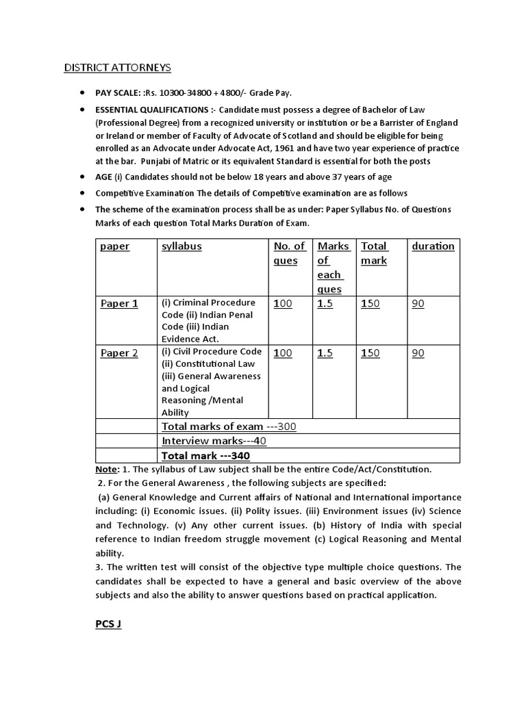 District Attorneys : Total Mark - 340 | PDF | Advocate | Test (Assessment)