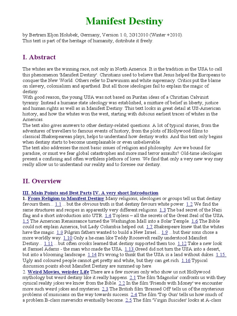 Manifest Destiny V1 | PDF | Hell | Resurrection
